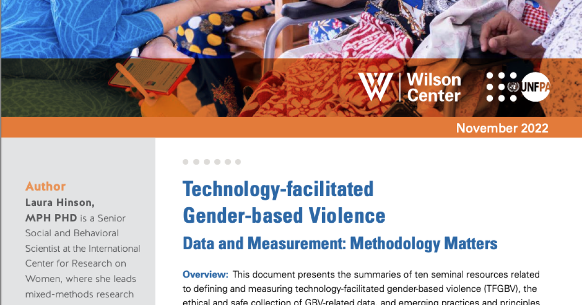 Technology-facilitated Gender-based Violence: Data and Measurement | Wilson Center